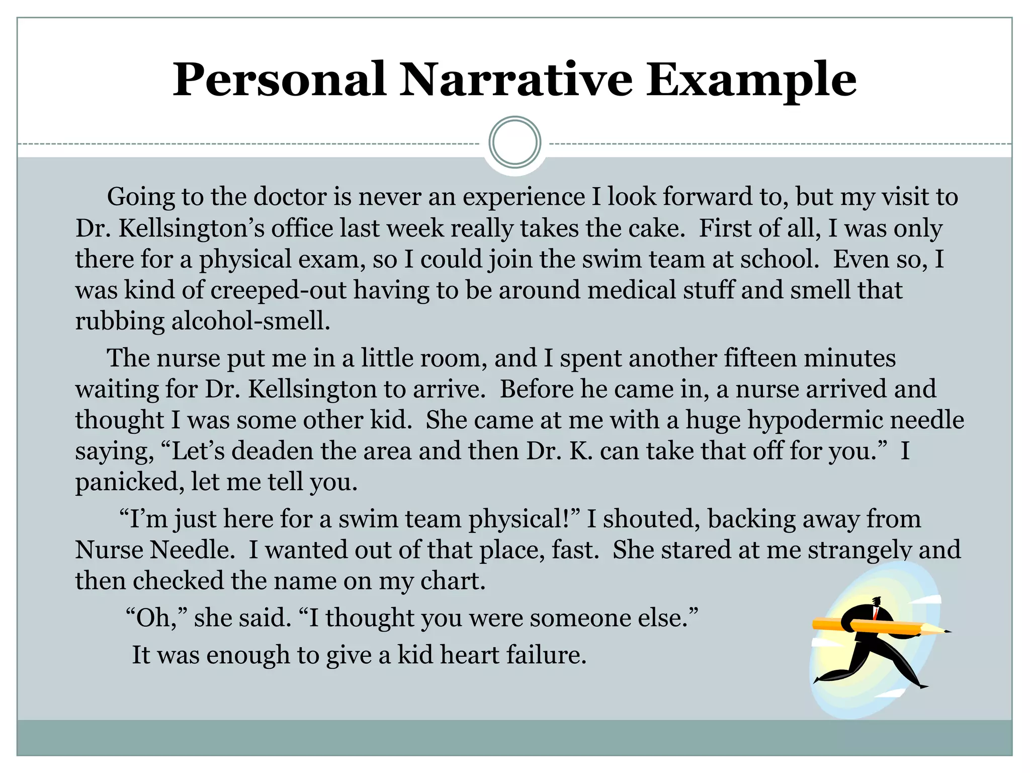 Personal Narrative Notes | PPTX | Medical Tests | Medical Health