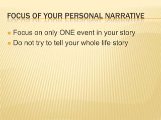 Personal narrative powerpoint | PPTX