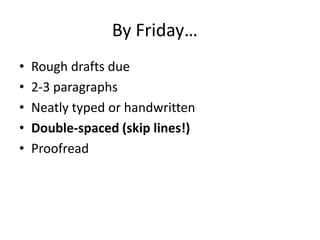 Personal narrative rough draft | PPT