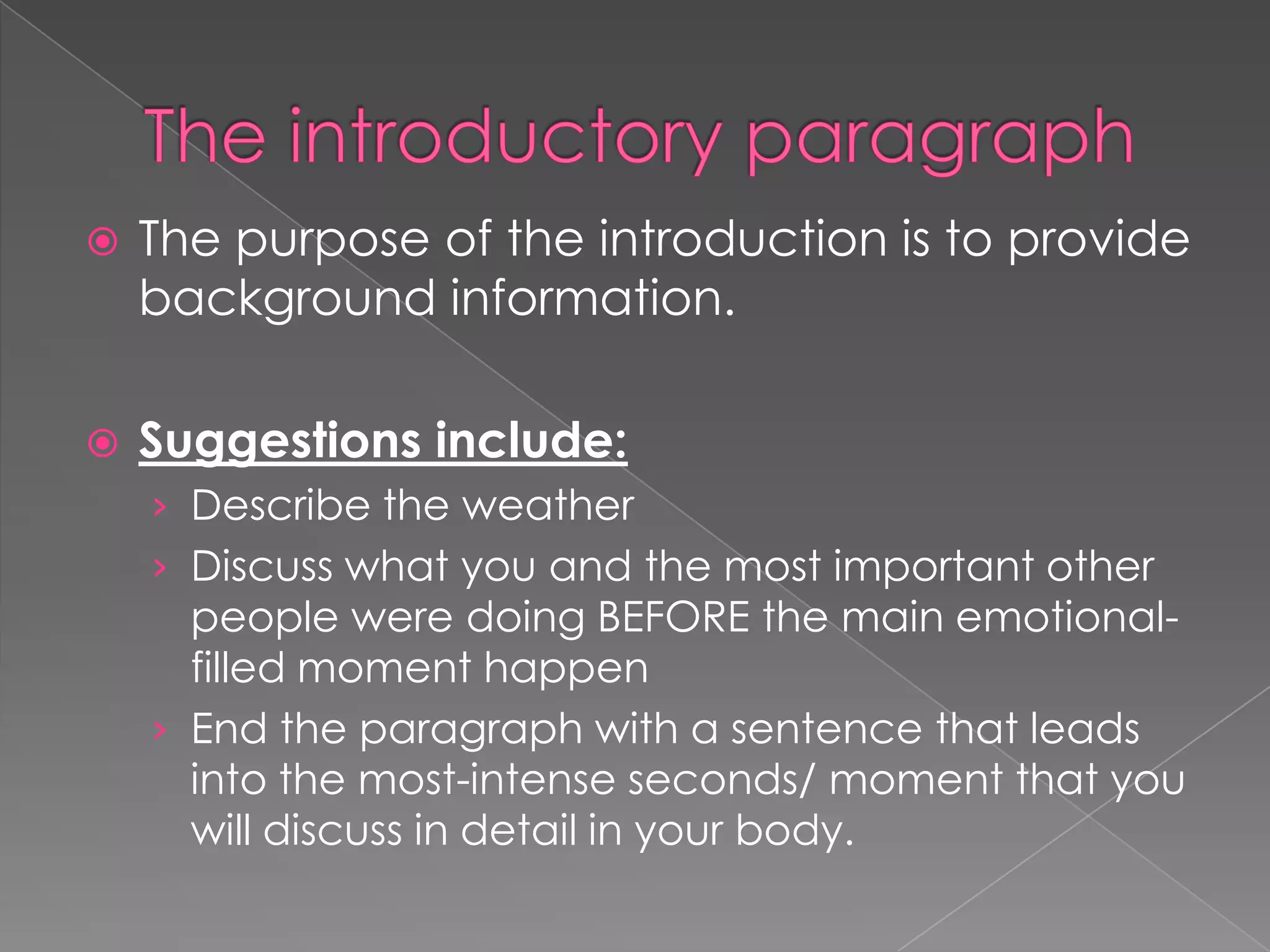 Personal narrative writing the introduction | PPT