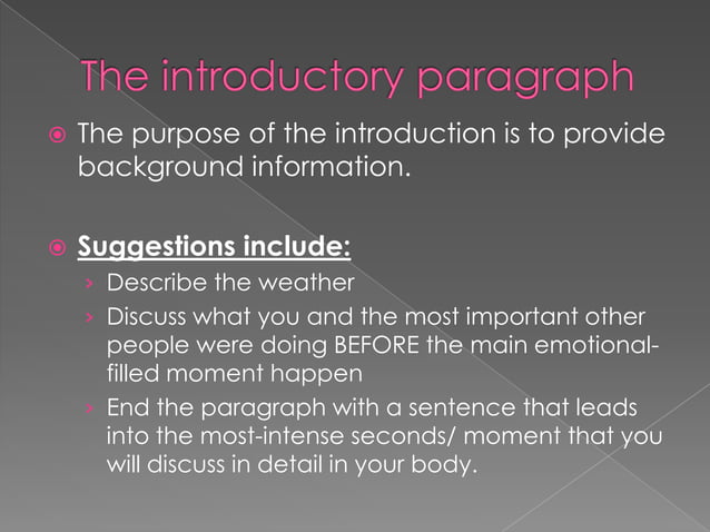 Personal narrative writing the introduction | PPT
