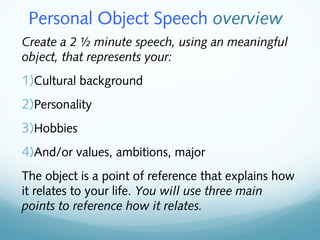 Personalobjectspeechthornock2017 | PPT