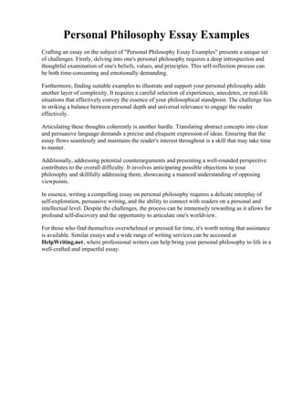 Personal Philosophy Essay Examples.pdf