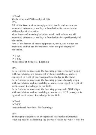 Personal Philosophy of Education GuidelinesThis is the benchma.docx