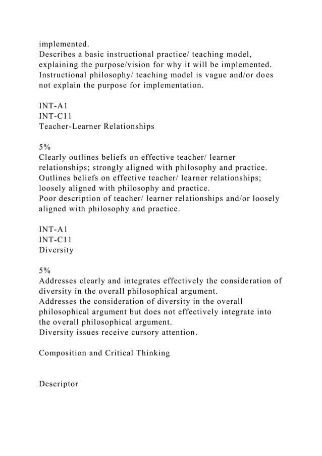 Personal Philosophy of Education GuidelinesThis is the benchma.docx