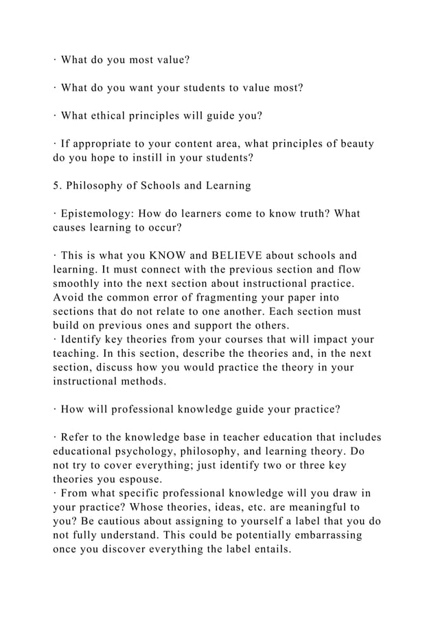 Personal Philosophy of Education GuidelinesThis is the benchma.docx