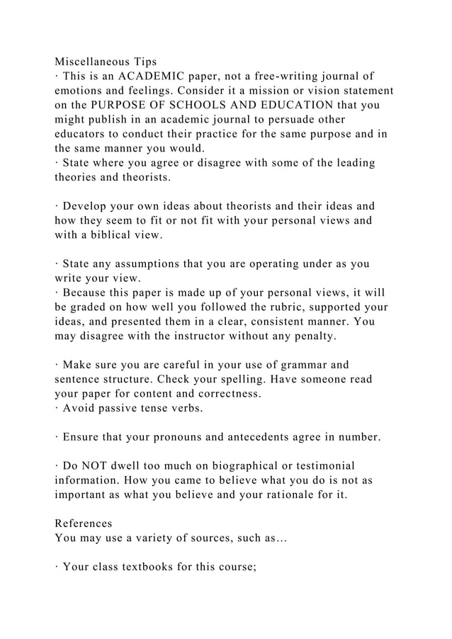 Personal Philosophy of Education GuidelinesThis is the benchma.docx