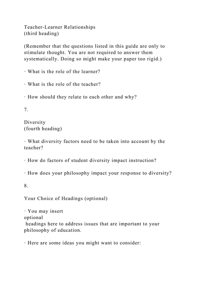 Personal Philosophy of Education Paper Instructions & Rubrics.docx