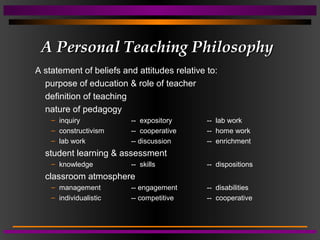 Personal philosophy of teaching | PPT