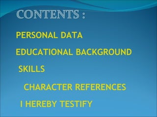 Personal Presentation | PPT