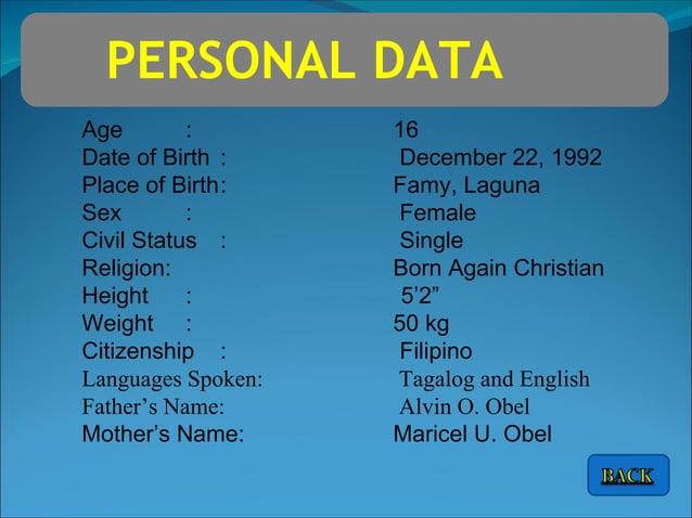 Personal Presentation | PPT