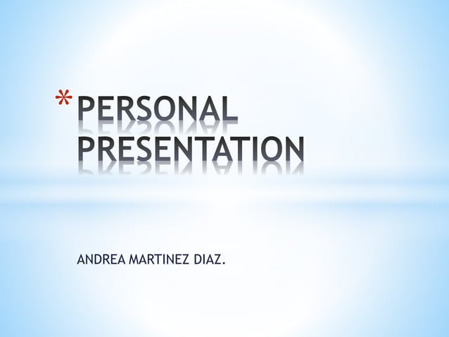 Personal presentation | PPT