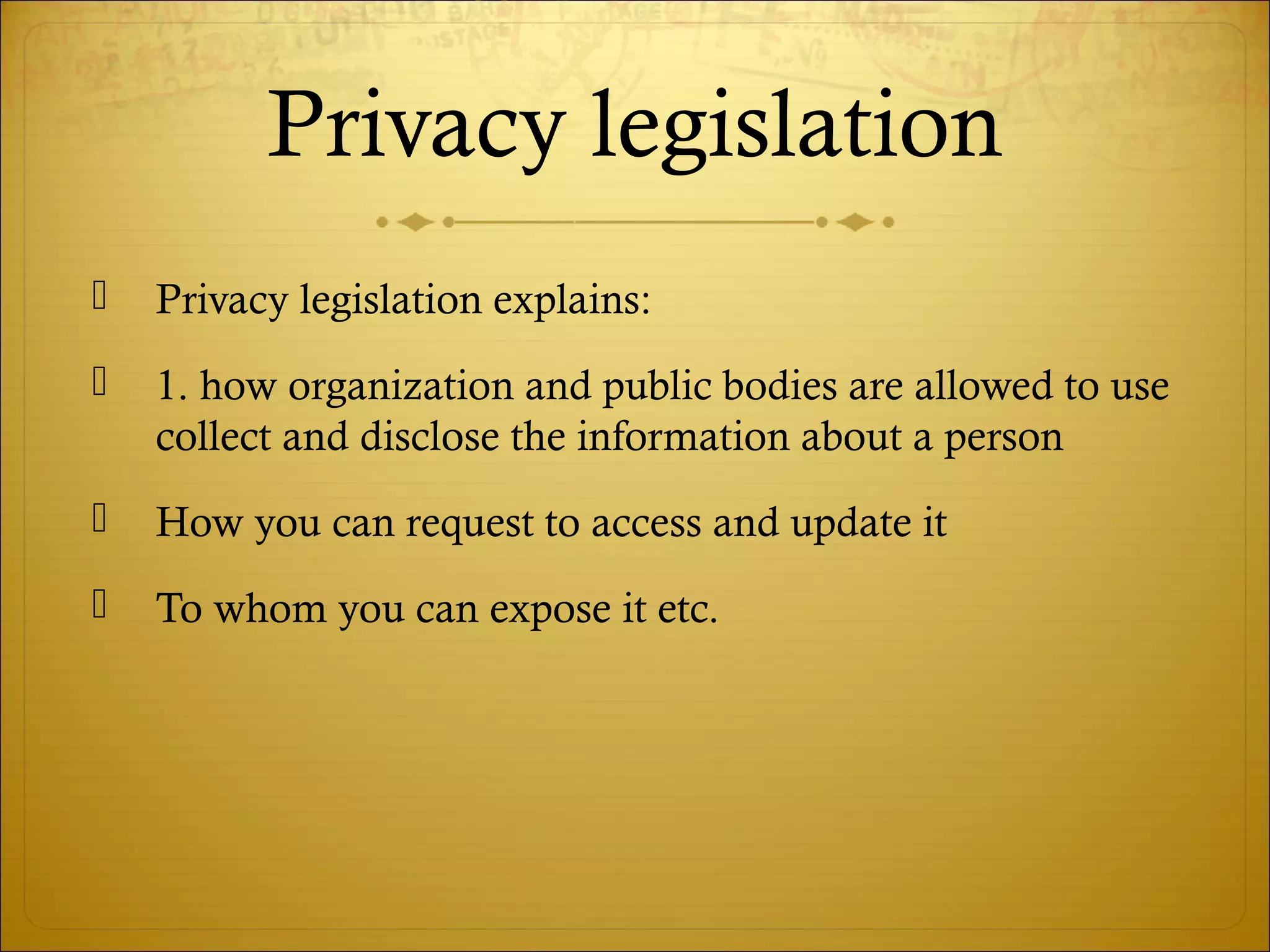 Personal privacy and computer technologies | PPT