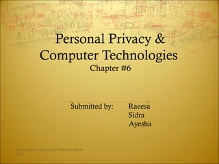Personal privacy and computer technologies | PPT