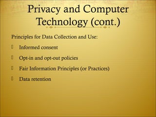 Personal privacy and computer technologies | PPT