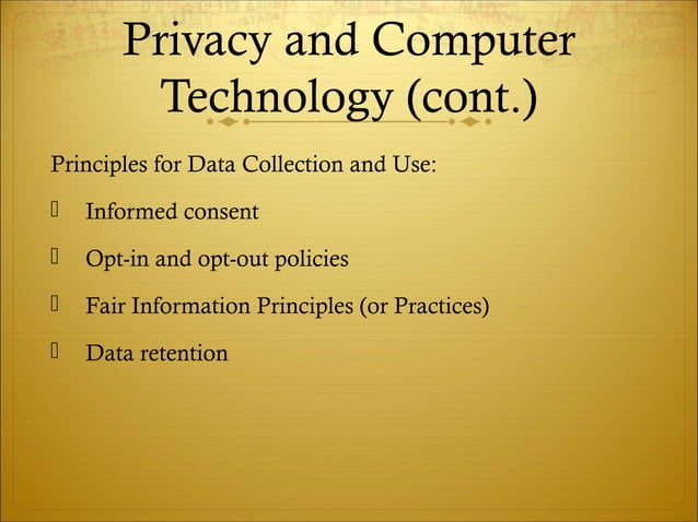 Personal privacy and computer technologies | PPT
