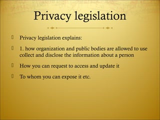 Personal privacy and computer technologies | PPT