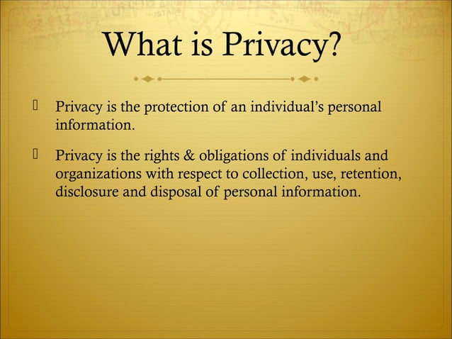 Personal privacy and computer technologies | PPT