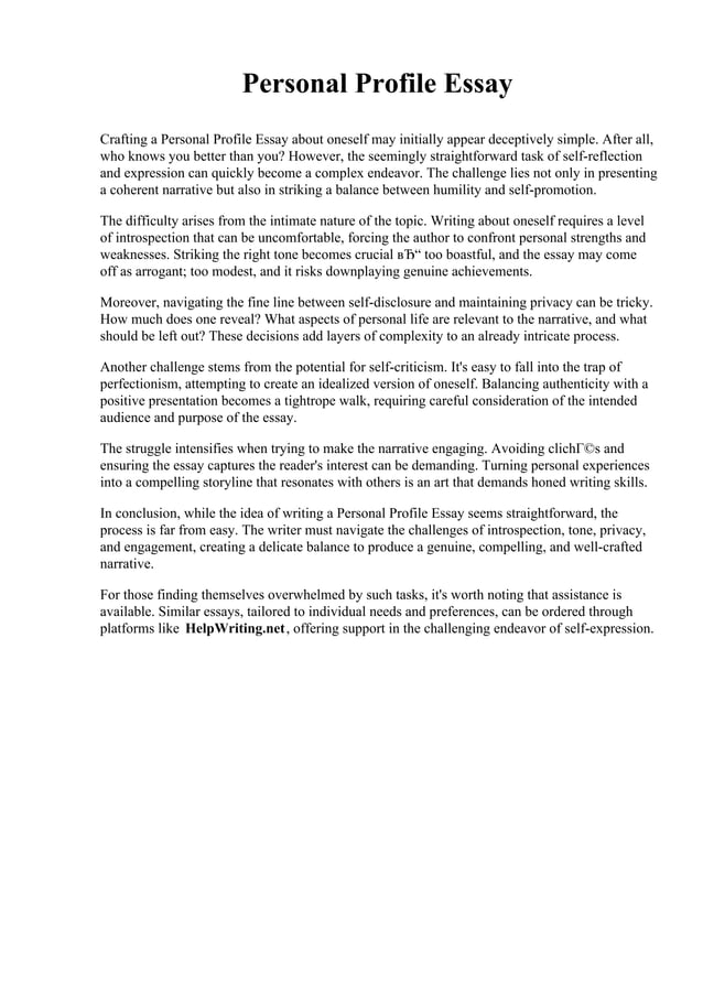 Personal Profile Essay.pdf | Freelance Writing | Content Production