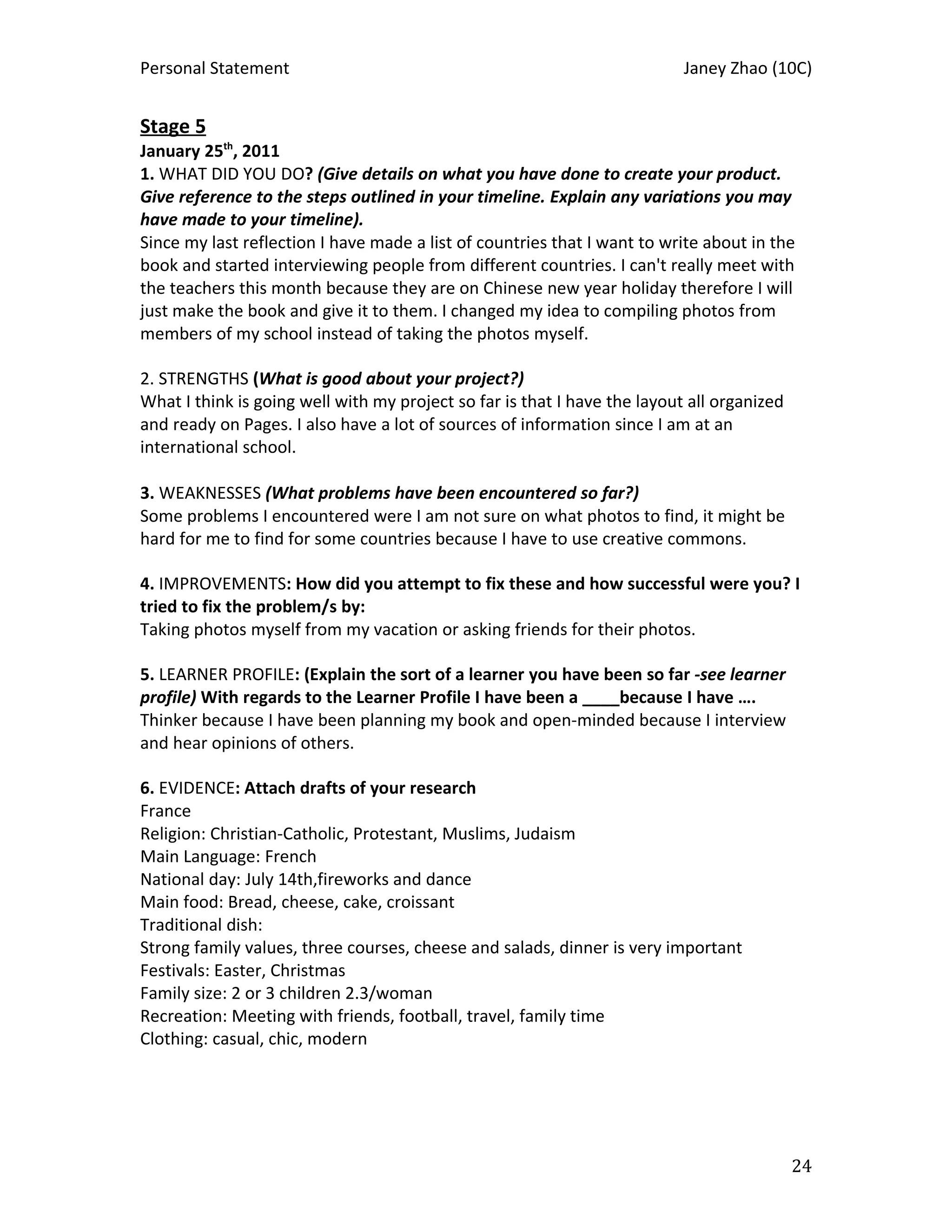 Personal Project 2011 janey | DOC