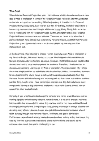 Personal project report | PAGES