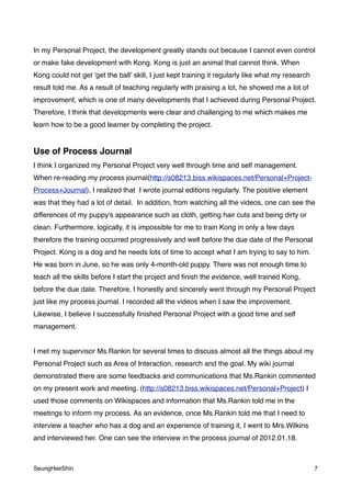 Personal project report | PAGES