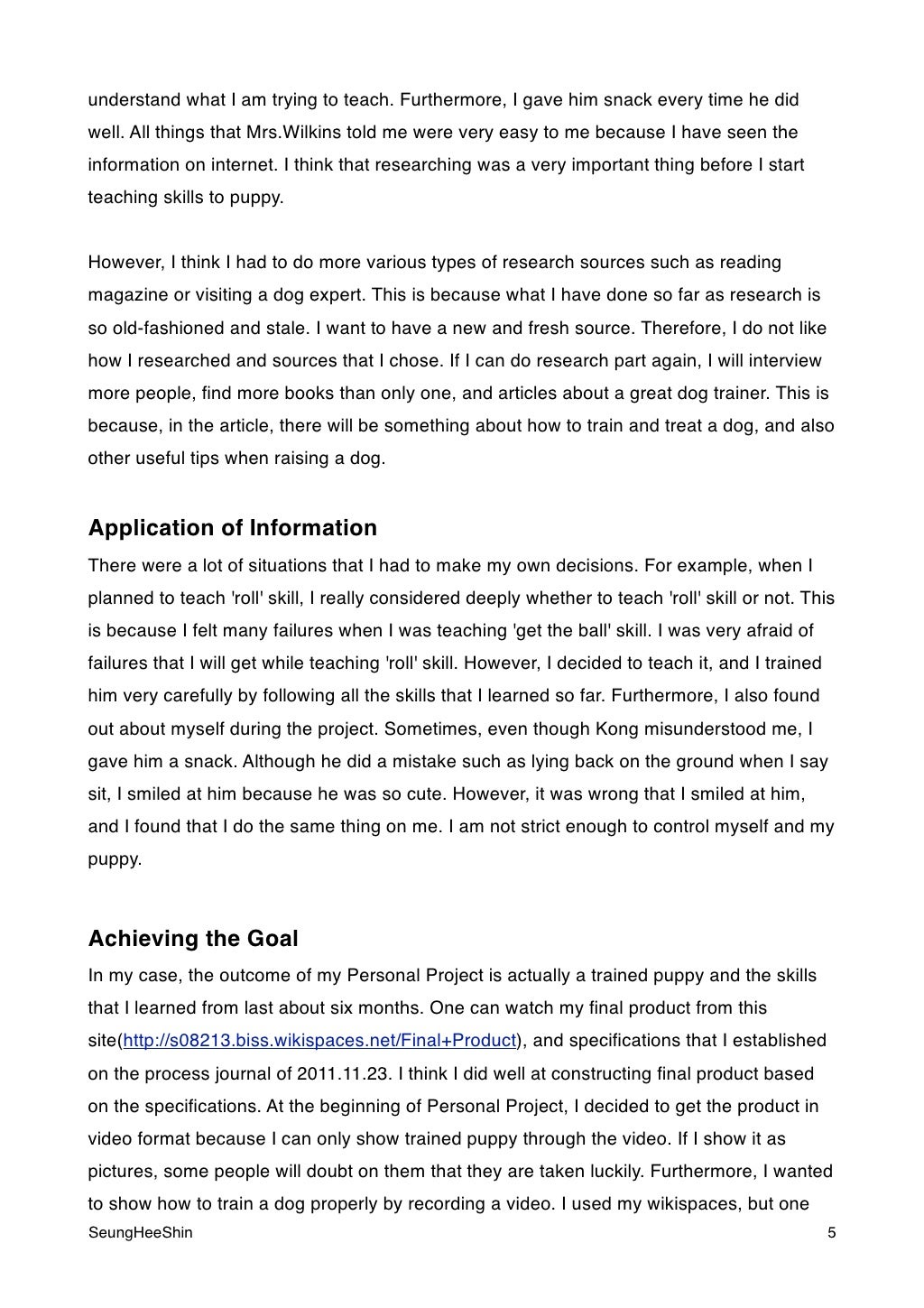 Personal Project Report personal-project-report