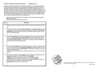 Personal Project Student Guide And Process Journal | PDF