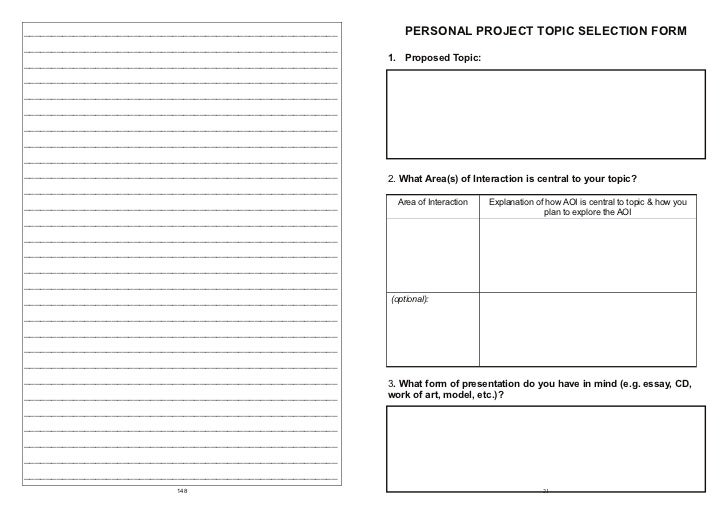 Personal Project Student Guide And Process Journal