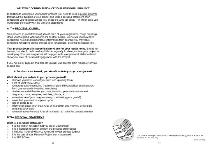 Personal Project Student Guide And Process Journal Personal Project Student Guide And Process Journal