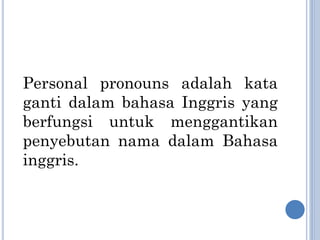 Personal pronoun | PPT