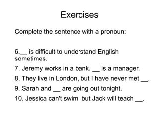 Personal pronouns | PDF