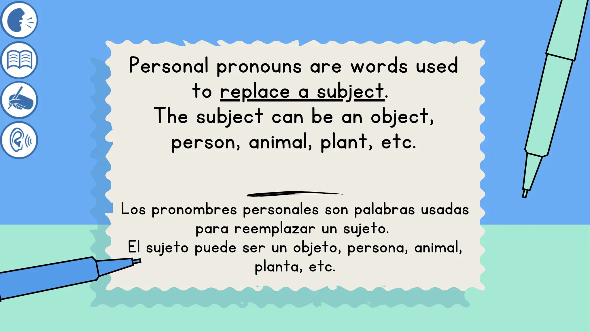 Clase en ingles sobre los Pronombres personales | PDF