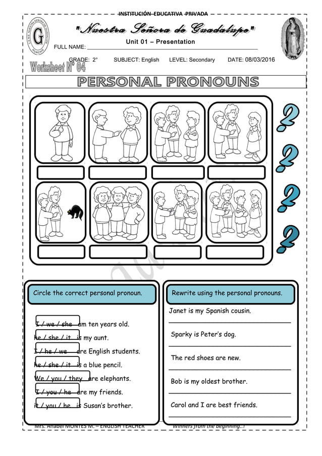 Personal pronouns 2do | PDF