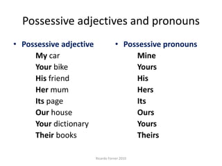 Personal pronouns and possessives | PPSX