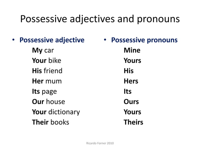 Personal pronouns and possessives | PPSX