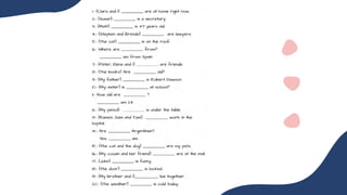 Personal Pronouns and Verb to be - A1 level | PDF