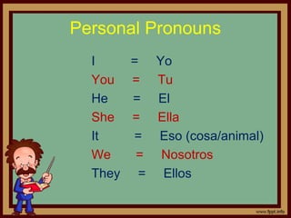 Personal Pronouns Spanish