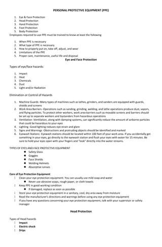 Personal Protective Equipment | DOC