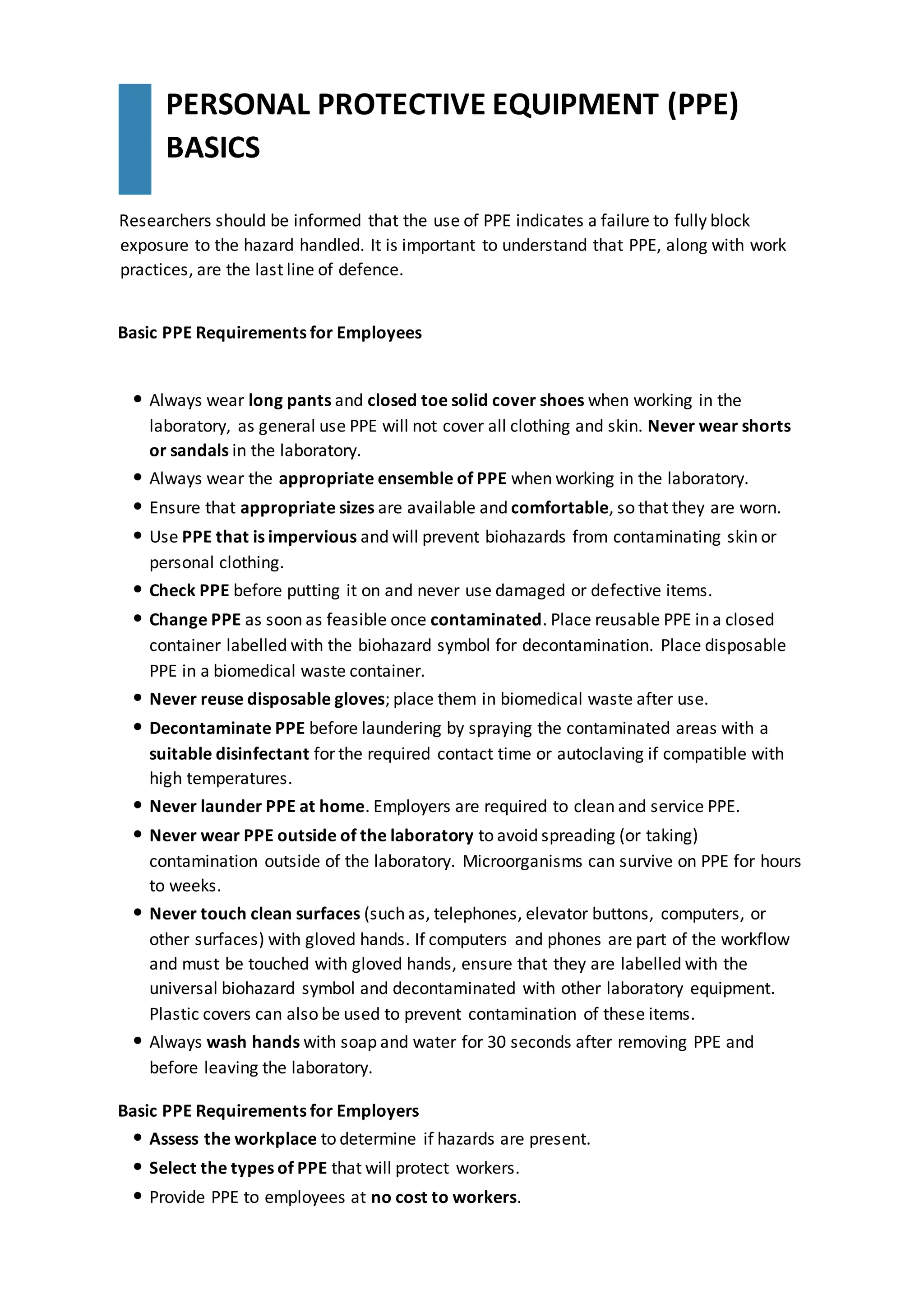 Personal protective equipment | DOCX
