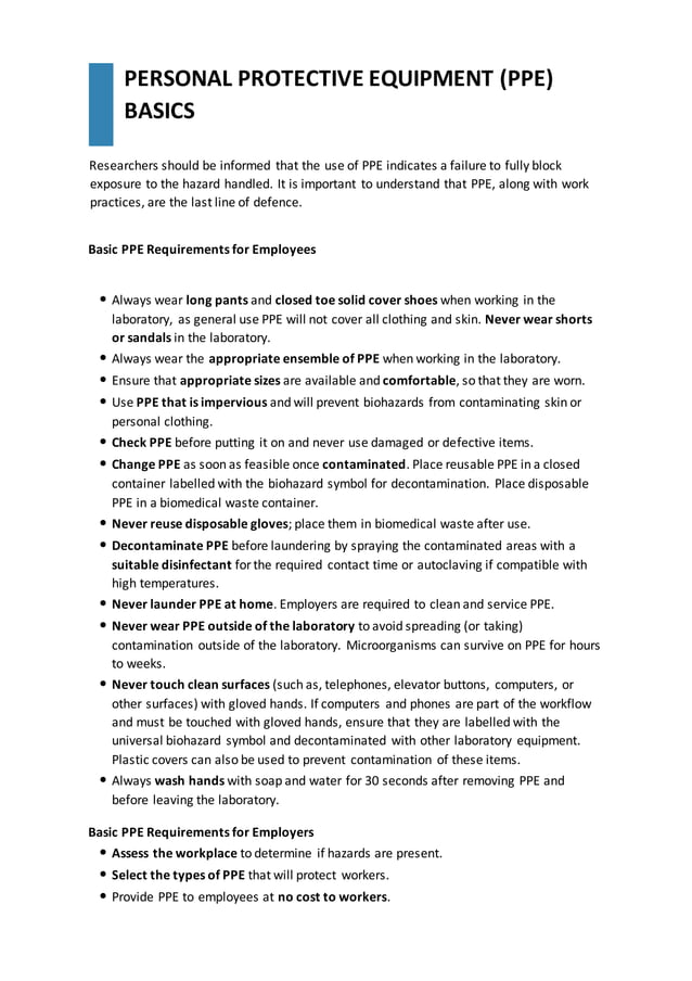 Personal protective equipment | PDF