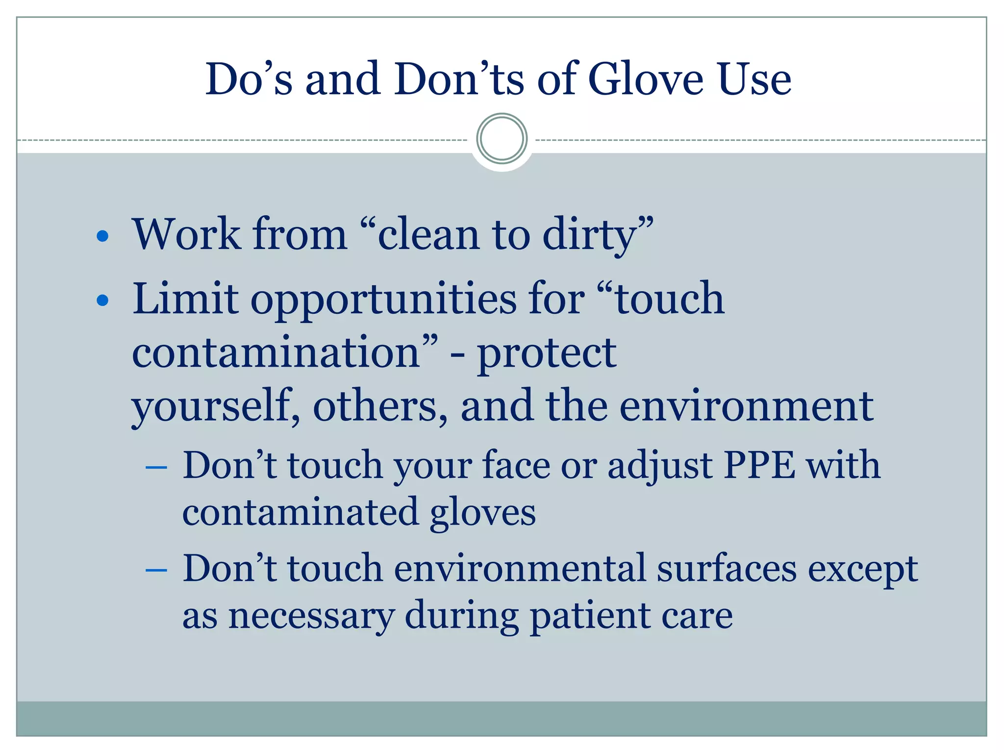 Personal protective equipment guidance for the selection and use of ppe ...