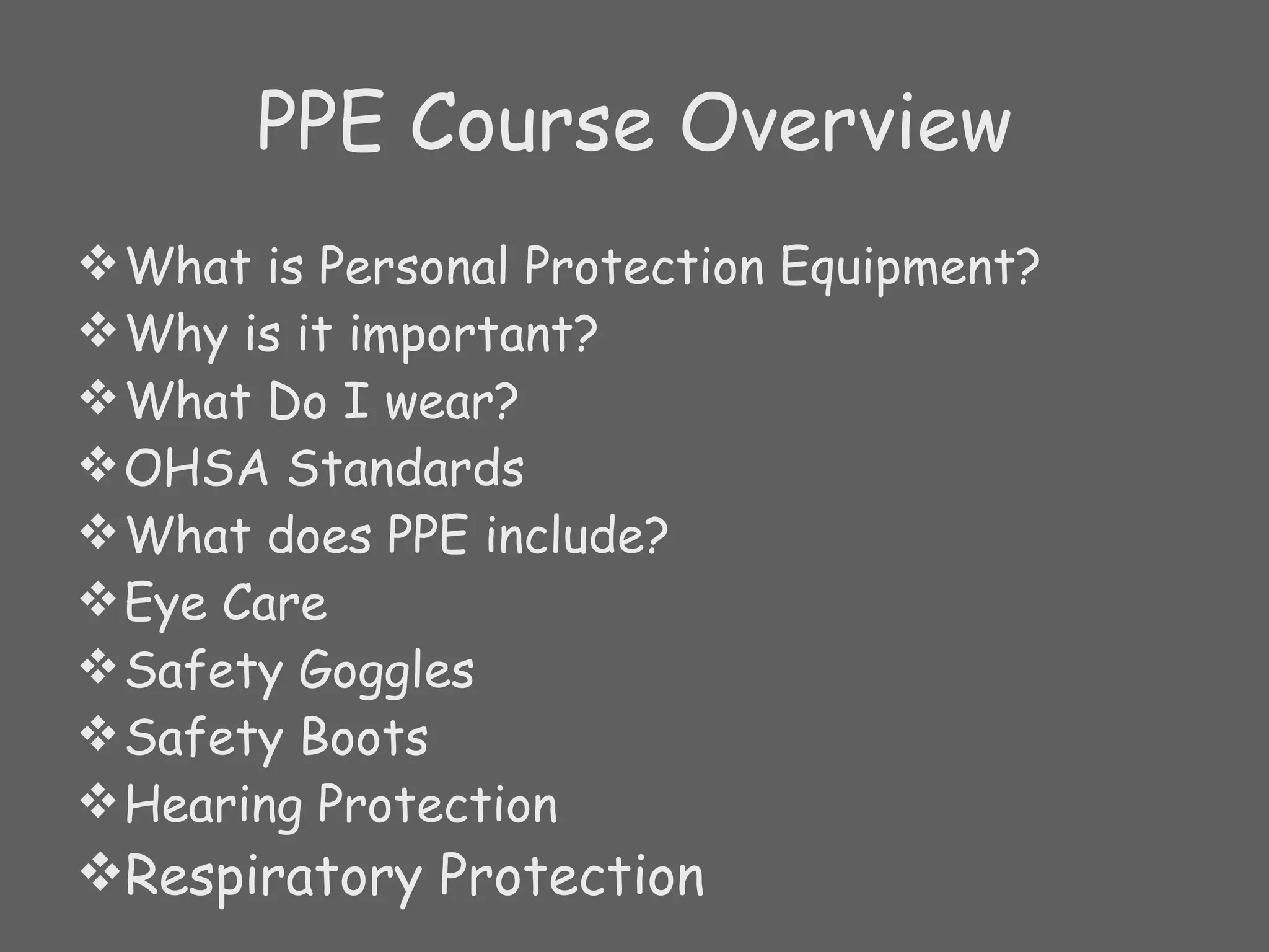 Personal Protective Equipment - PPE | PPT