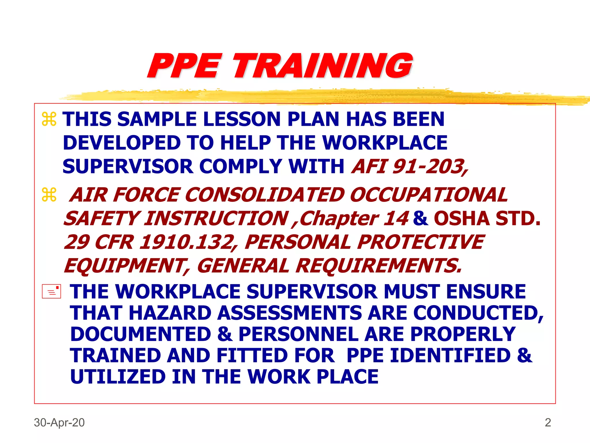 Personal protective equipment training | PPT