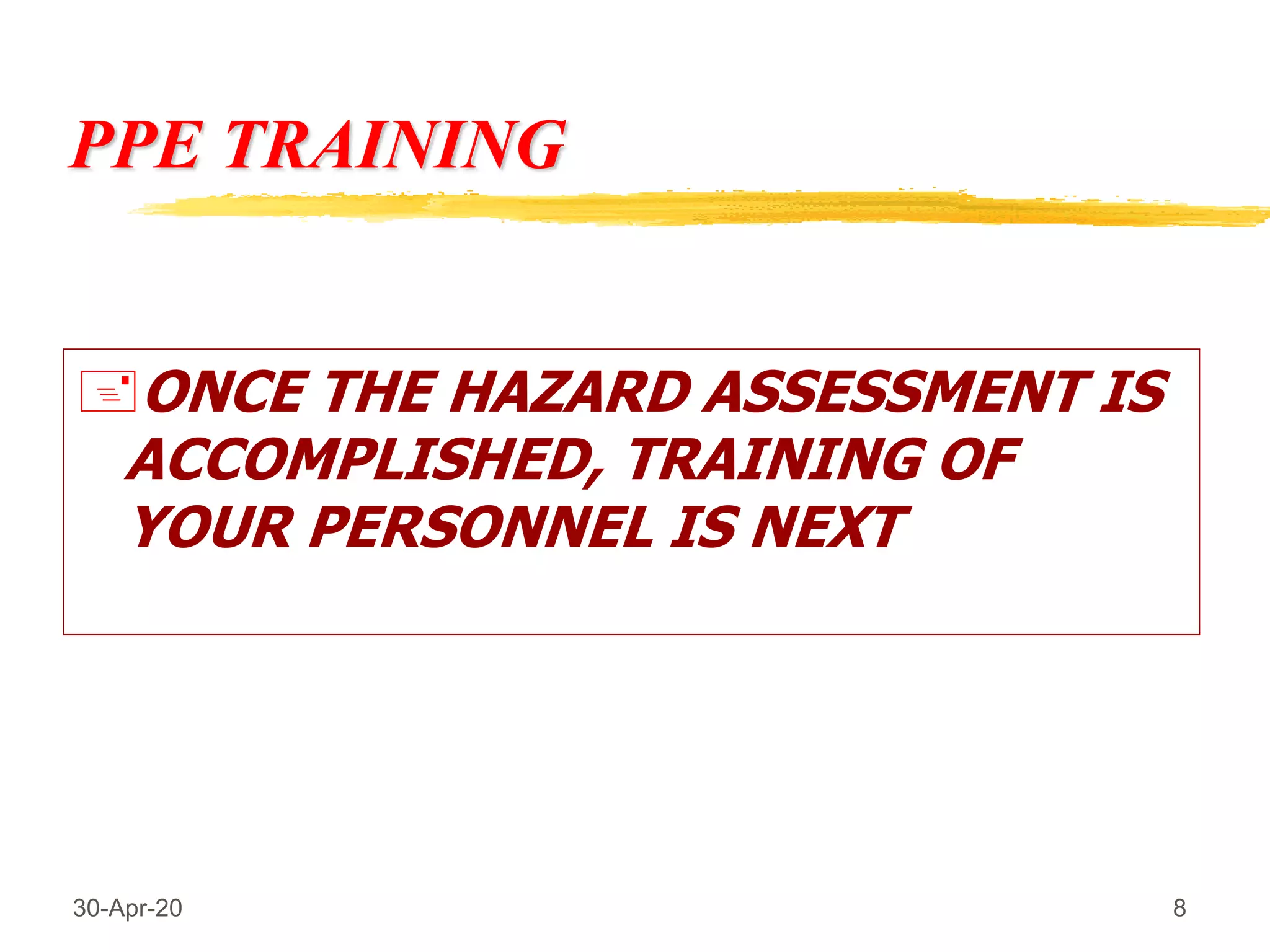 Personal protective equipment training | PPT