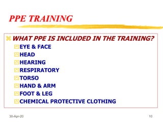 Personal protective equipment training | PPT