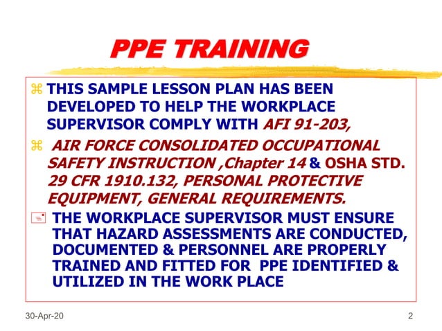 Personal protective equipment training | PPT