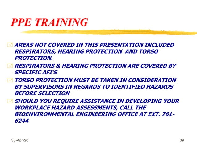 Personal protective equipment training | PPT