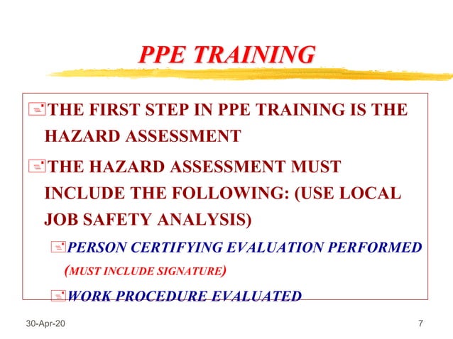 Personal protective equipment training | PPT