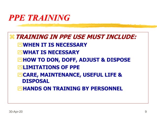 Personal protective equipment training | PPT